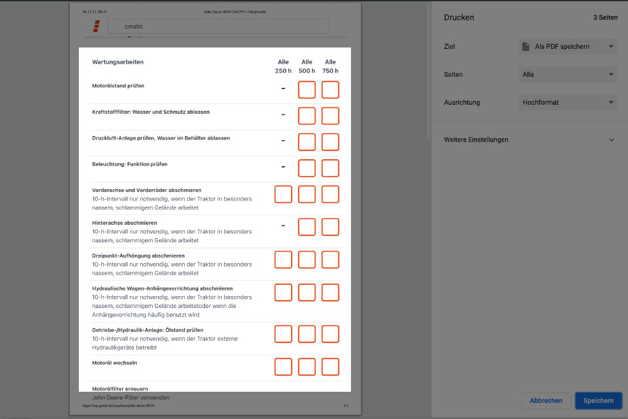 Rep.Guide | technische Daten für Landtechnik